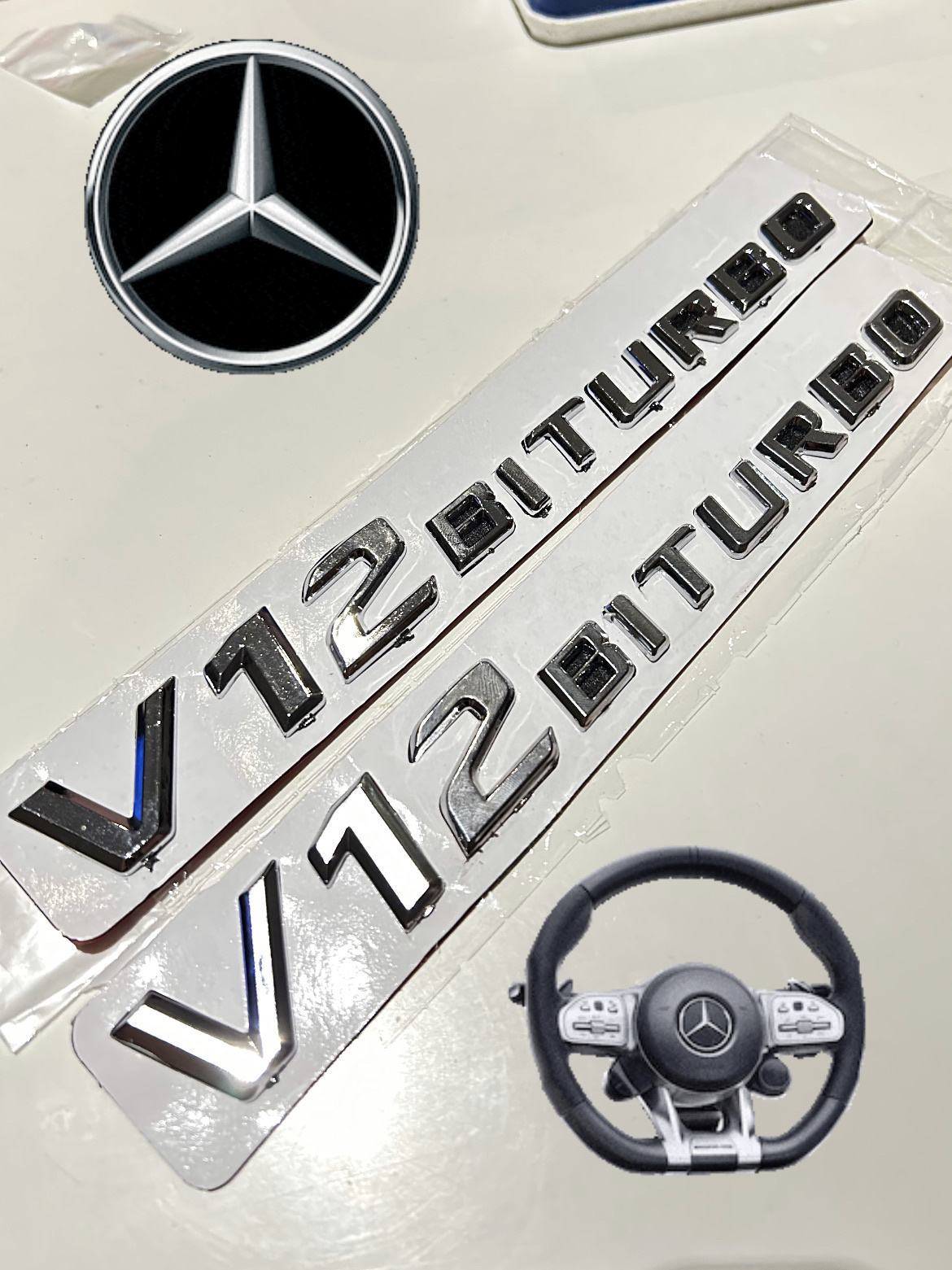 V12 BITURBO OZNAKE EMBLEMI NALJEPNICE 3M v12 bi turbo logo mercedes mb