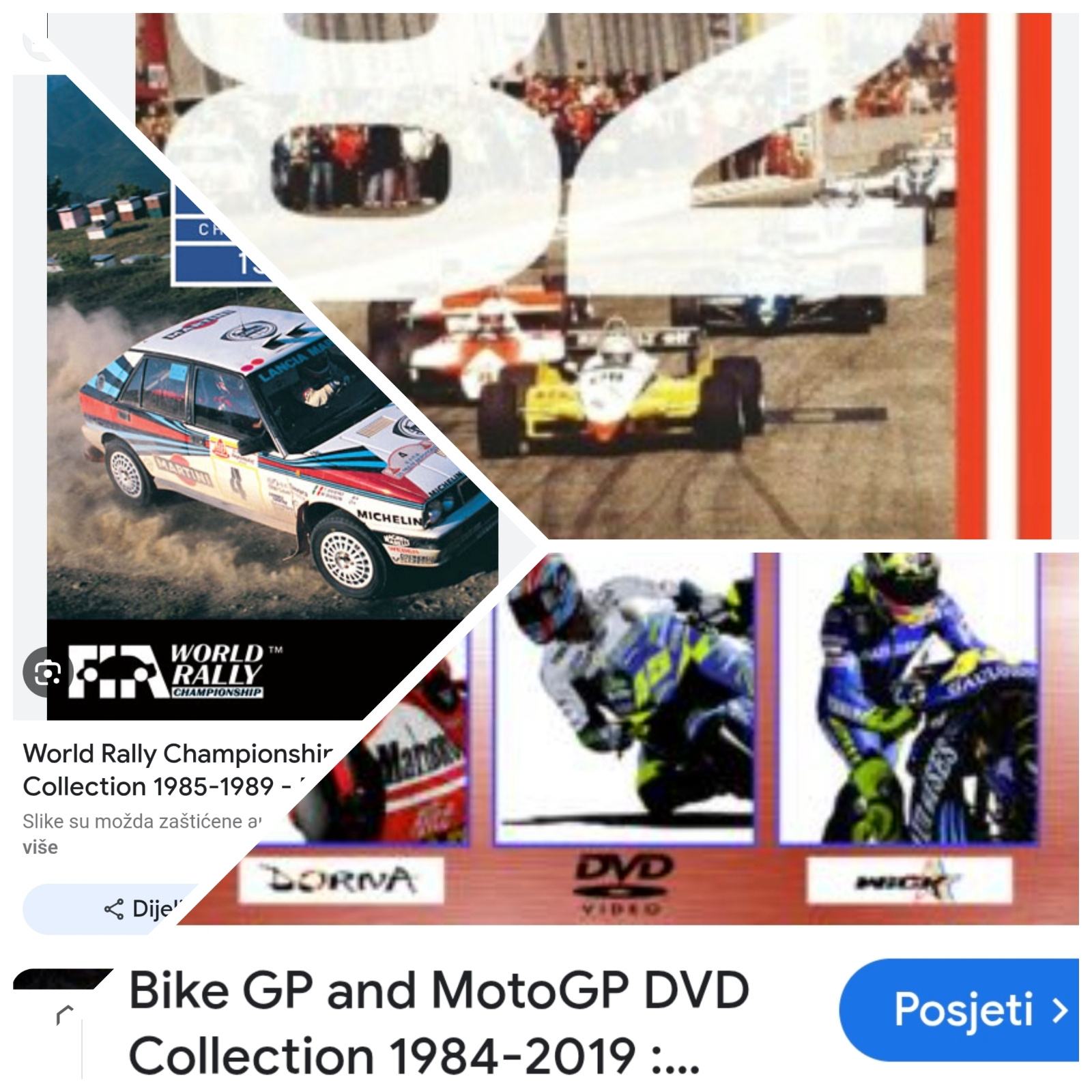 Kolekcija vhs,dvd snimki rally,formula 1,moto gp