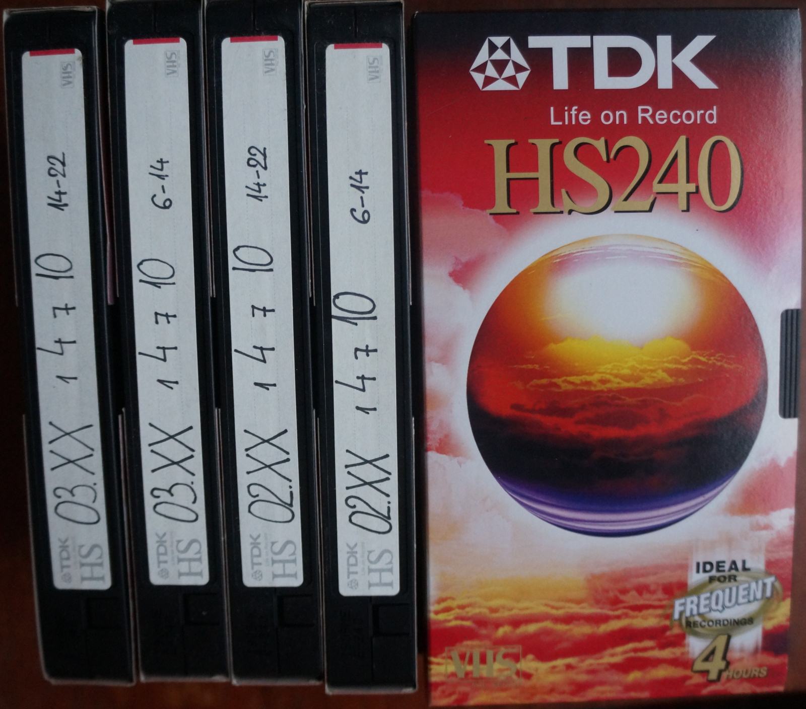 Snimljene VHS kasete TDK 240 minuta