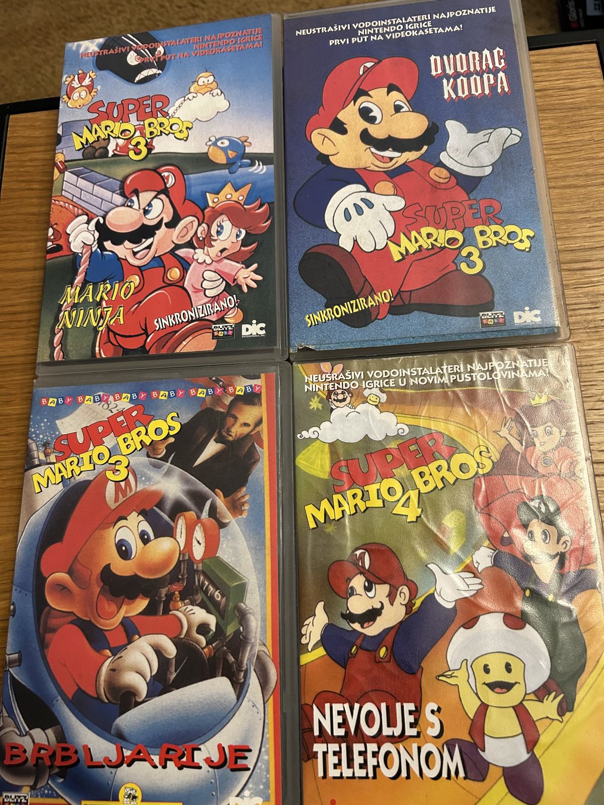SUPER MARIO lot 4 crtana filma na VHS-u