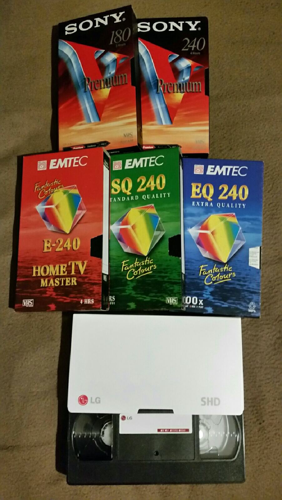 VHS Video kasete,nove,nekorištene,SONY, BASF(EMTEC),LG 240 i 180