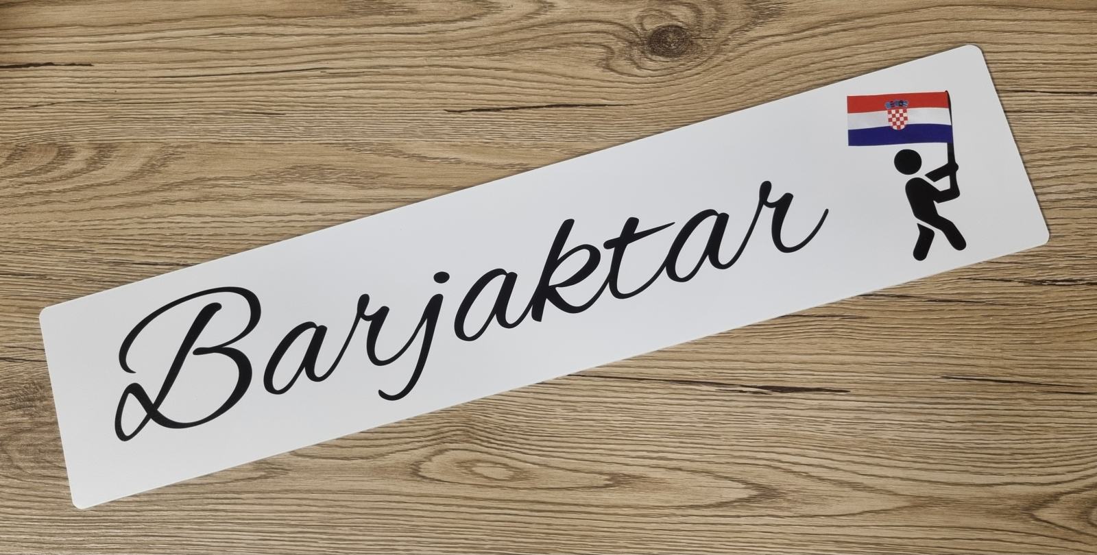 !NOVO! PVC PLOČA -TABLICA za AUTO od BARJAKTARA za VJENČANJE-Barjaktar