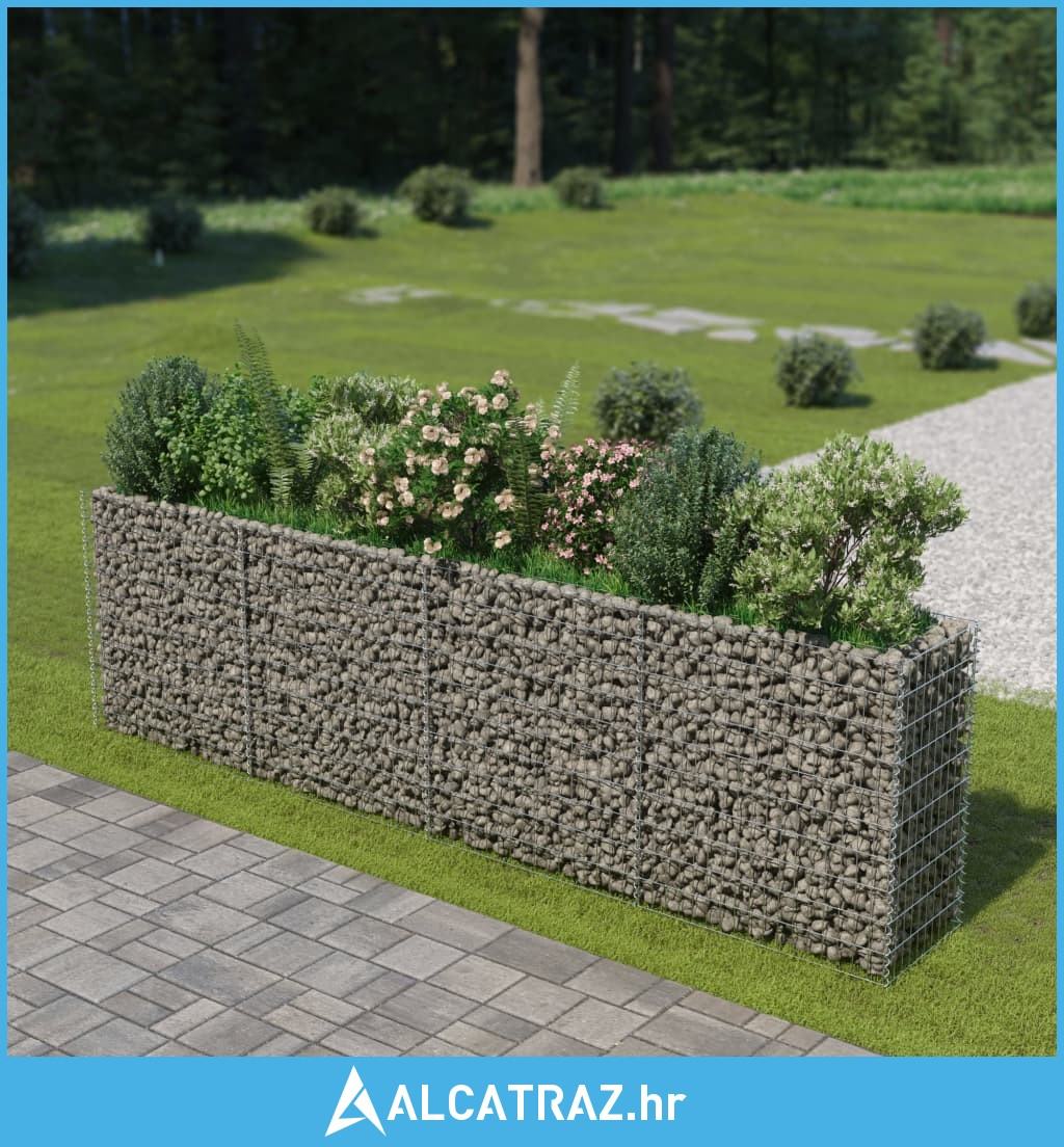 Gabionska sadilica od pocinčanog čelika 360 x 50 x 100 cm - NOVO