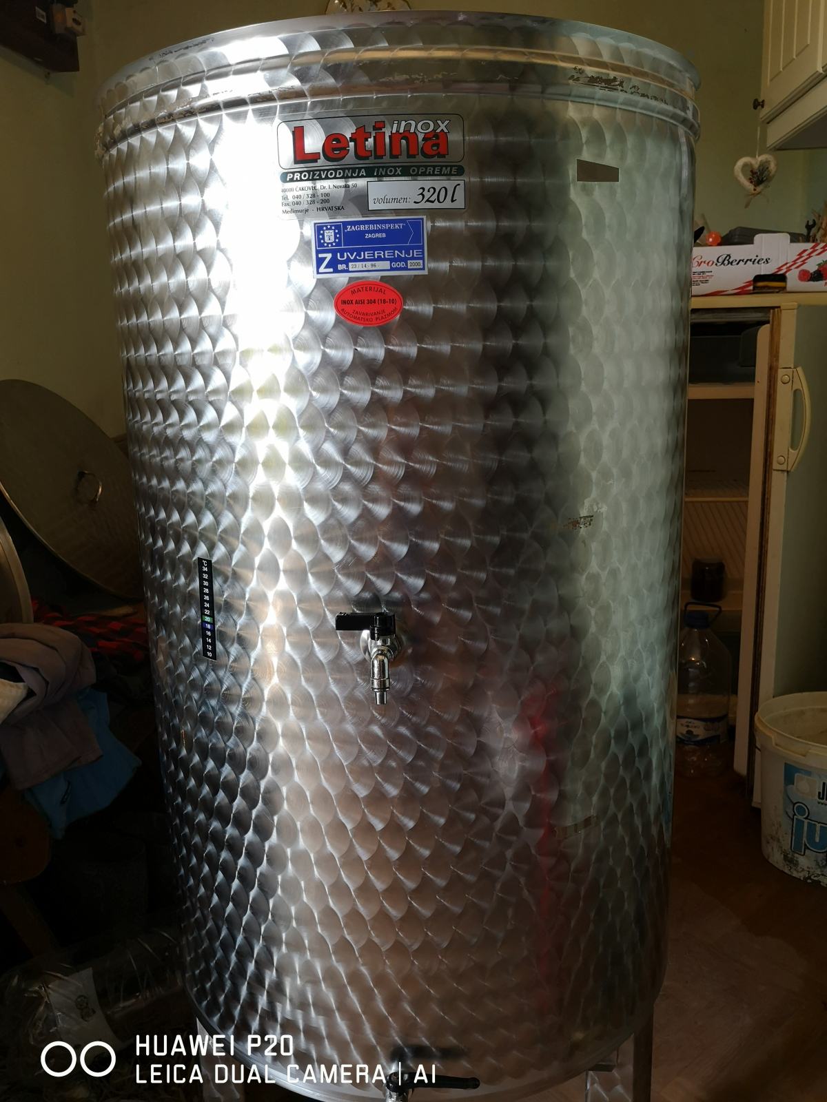 Inox bačva LETINA 320 L
