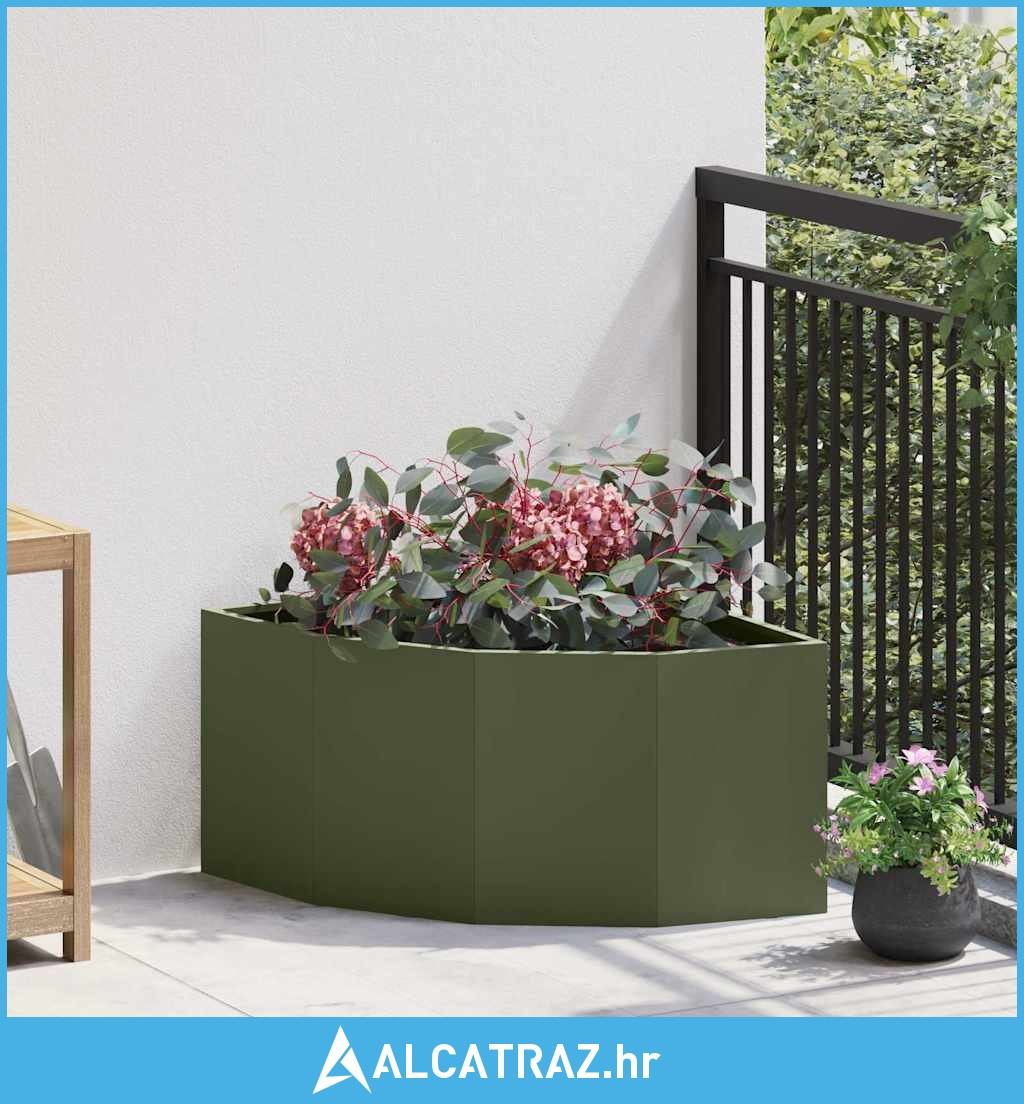 Kutni Sadič Maslinovo zelena 60 x 60 x 35 cm Čelik - NOVO