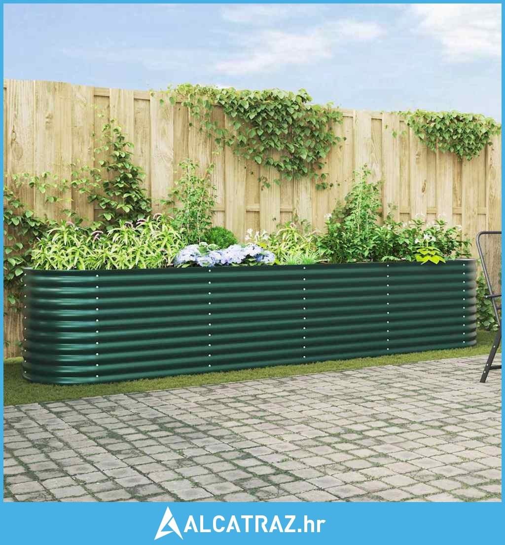 Povrtnjak na povišenoj gredici Zelena 400x80x81 cm Galvanizirani čelik