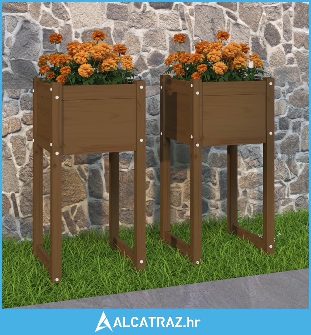 Sadilice 2 kom boja meda 40 x 40 x 81 cm od masivne borovine - NOVO