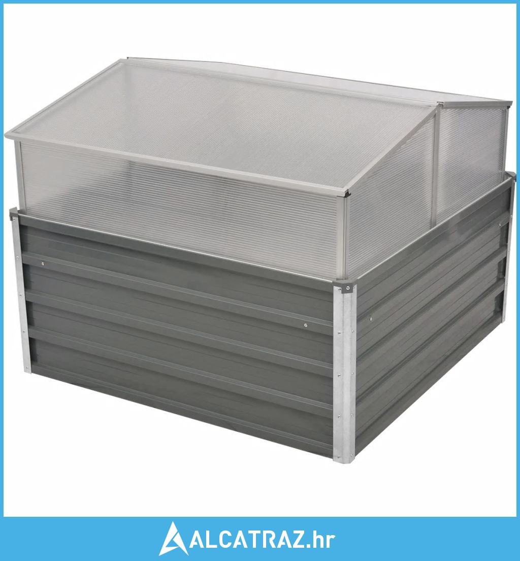 Staklenik 100x100x85 cm Galvanizirani Čelik Sivi - NOVO