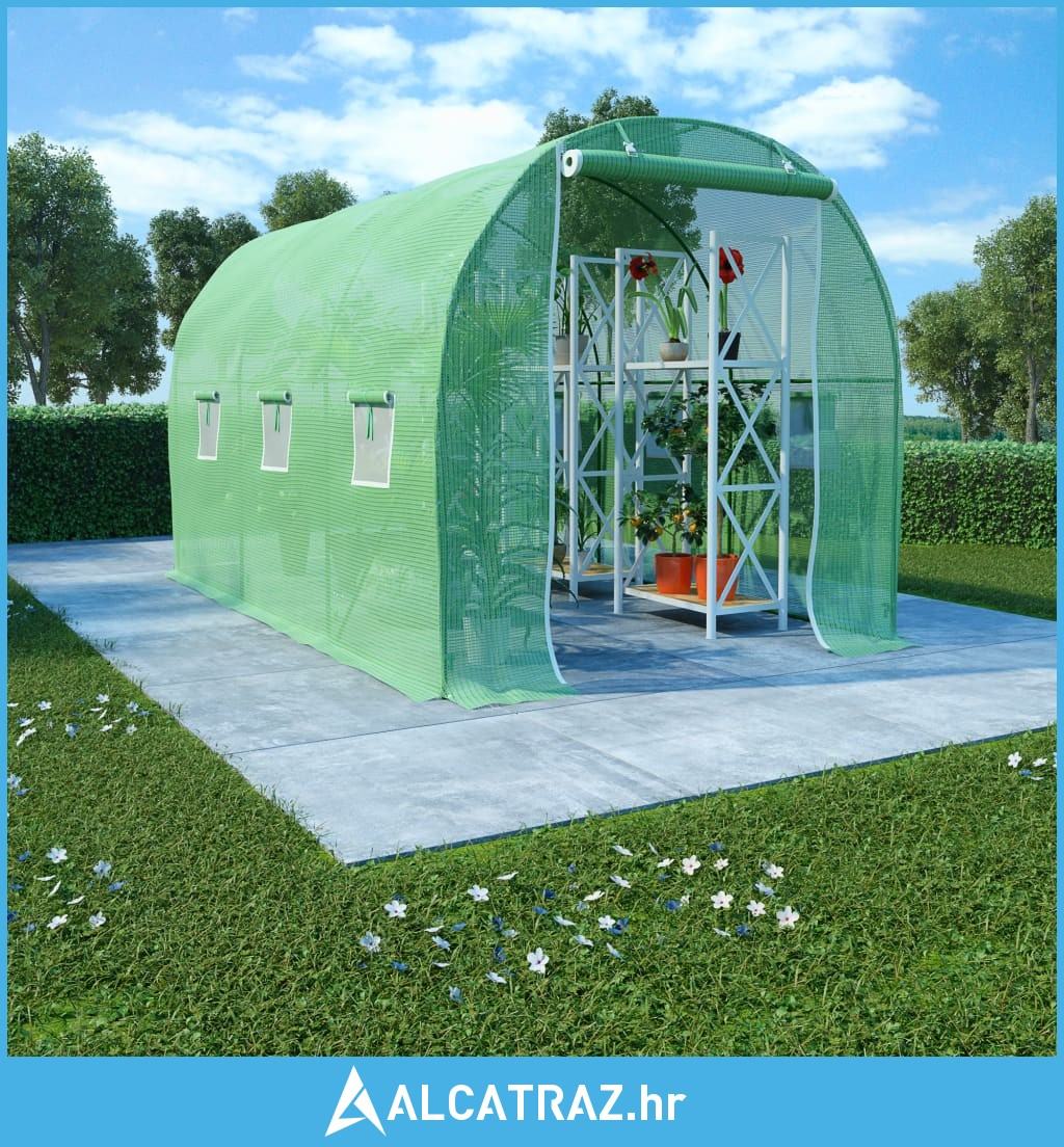 Staklenik 6,86 m² 3,43 x 2 x 2 m - NOVO