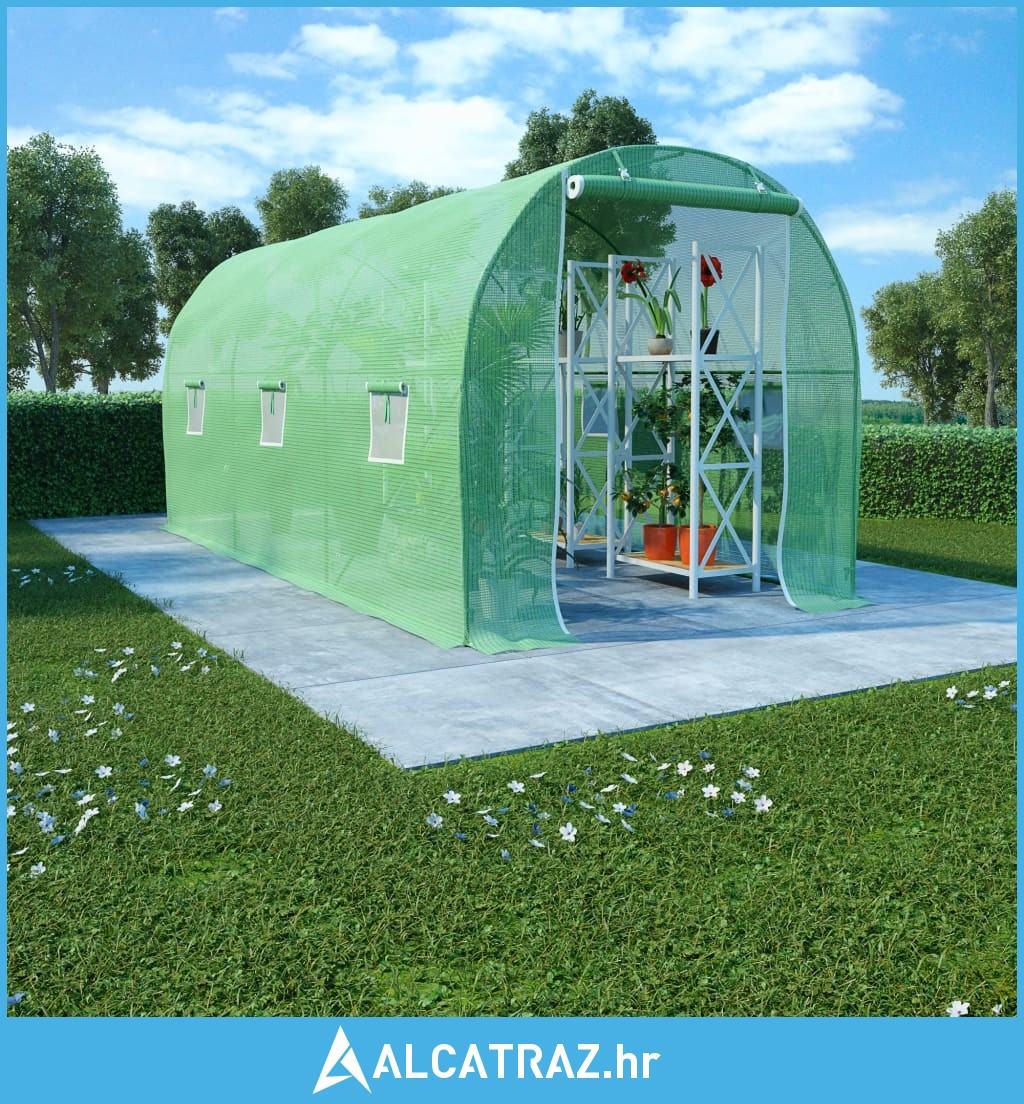 Staklenik 9 m² 4,5 x 2 x 2 m - NOVO