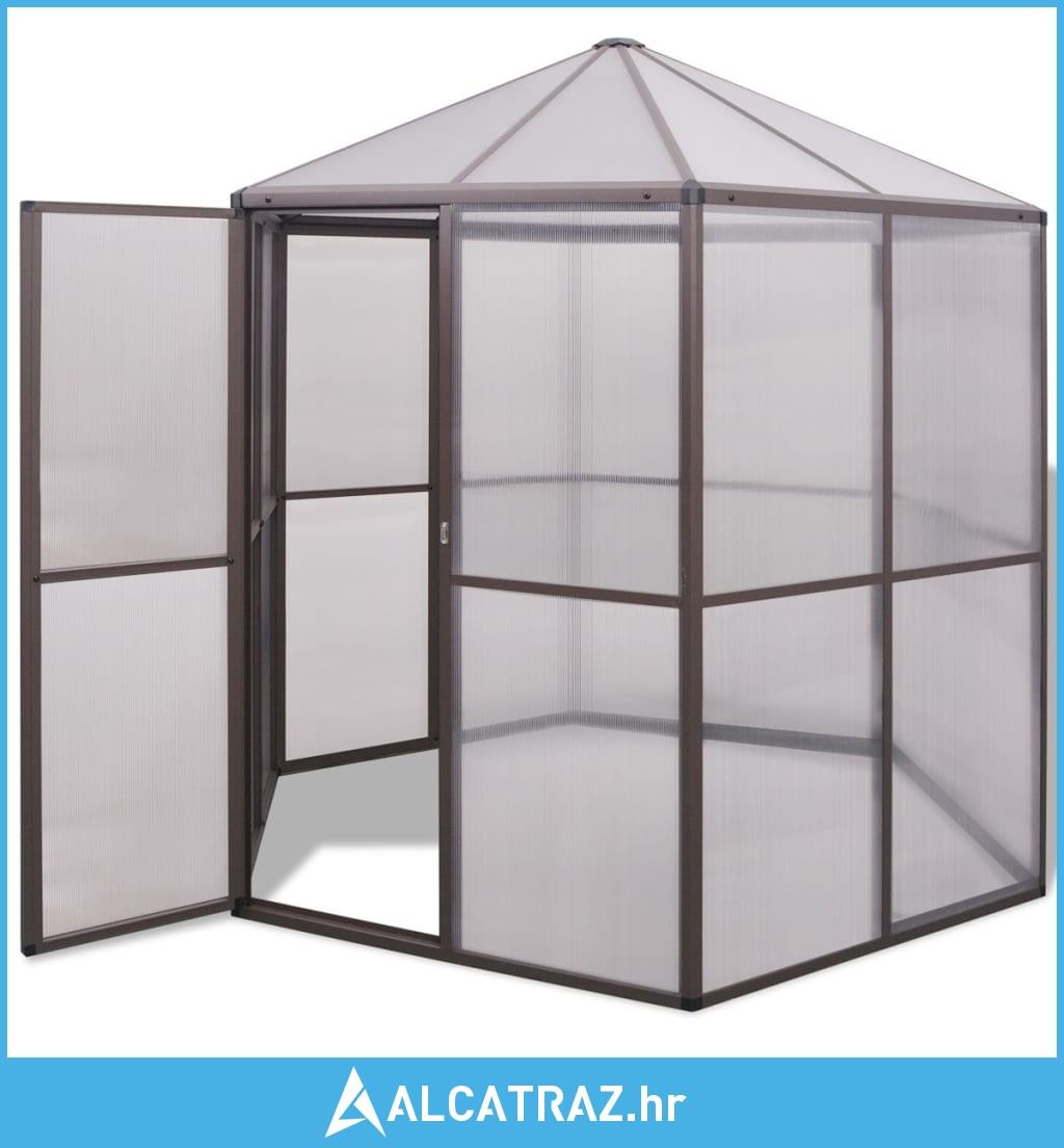 Staklenik od aluminija 240 x 211 x 232 cm - NOVO