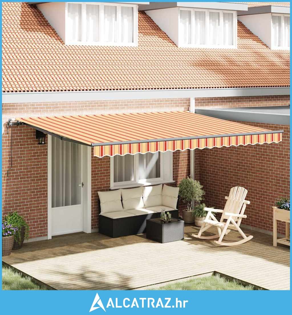 Automatska Zatvorena Tenda Žute i Narandžaste Boje 450x350 cm - NOVO