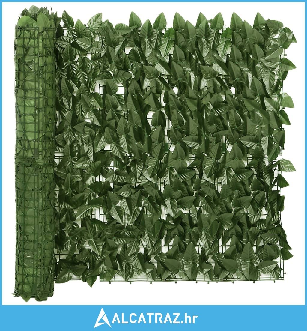 Balkonski zastor s tamnozelenim lišćem 600 x 75 cm - NOVO