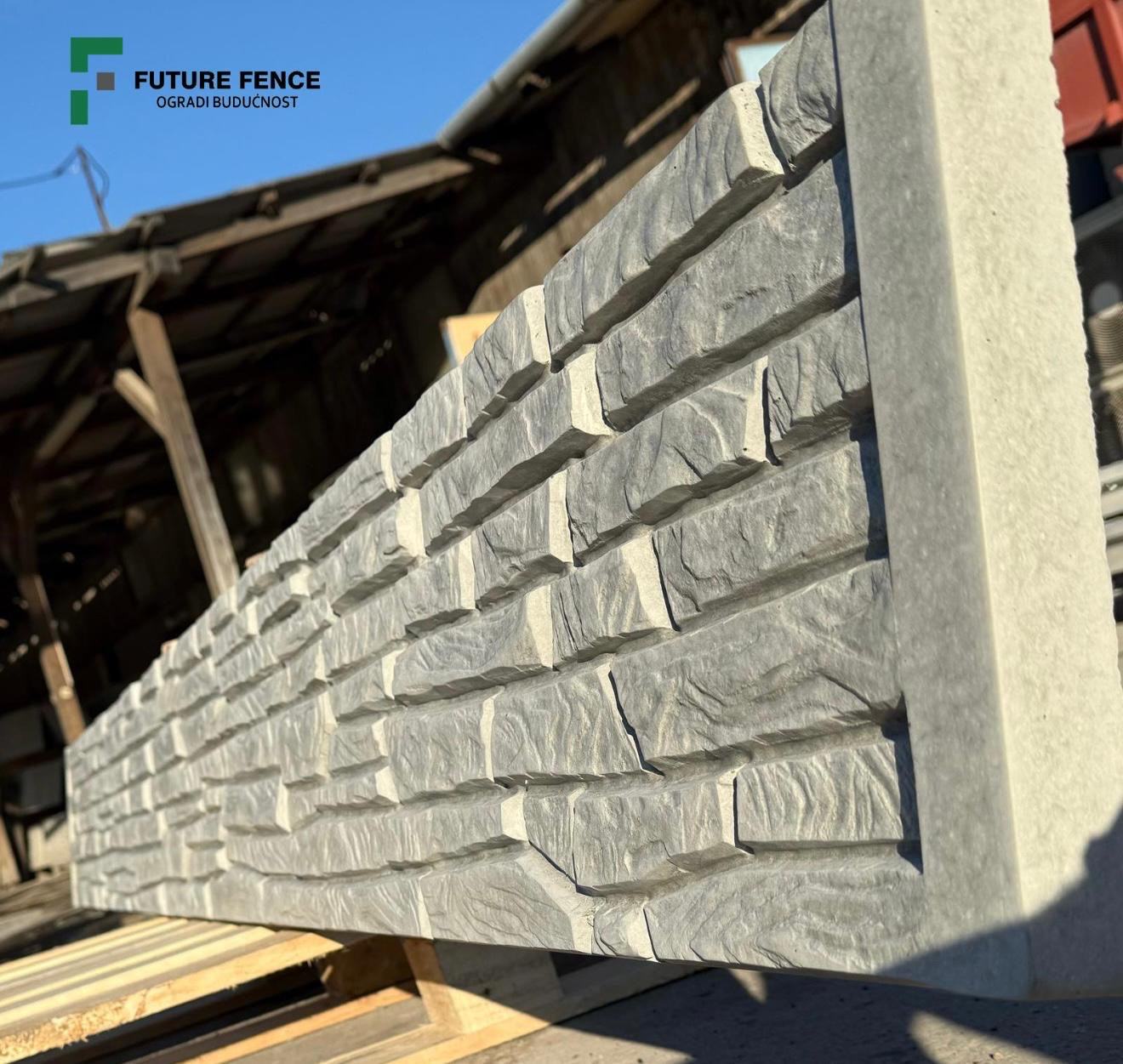 Betonski parapet za panel ogradu 2D/3D - NOVO - imitacija kamena