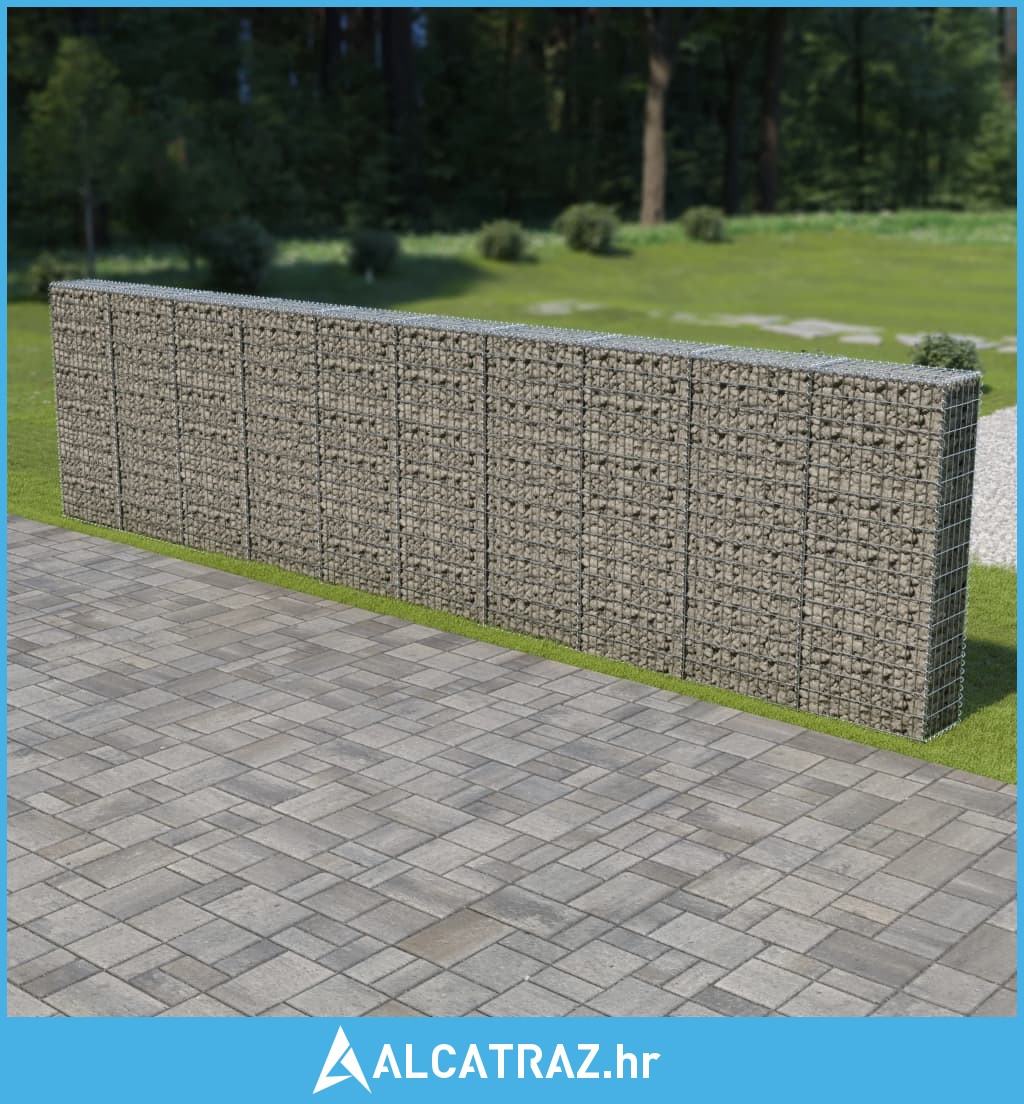 Gabionski zid s poklopcima od pocinčanog čelika 600 x 30 x 150 cm - NO