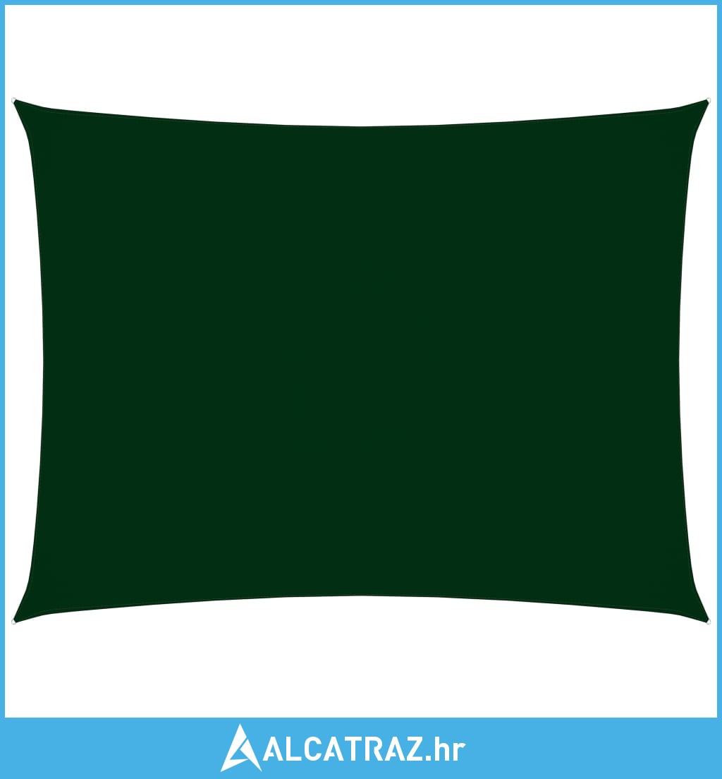 Jedro protiv sunca od tkanine pravokutno 4 x 6 m tamnozeleno - NOVO