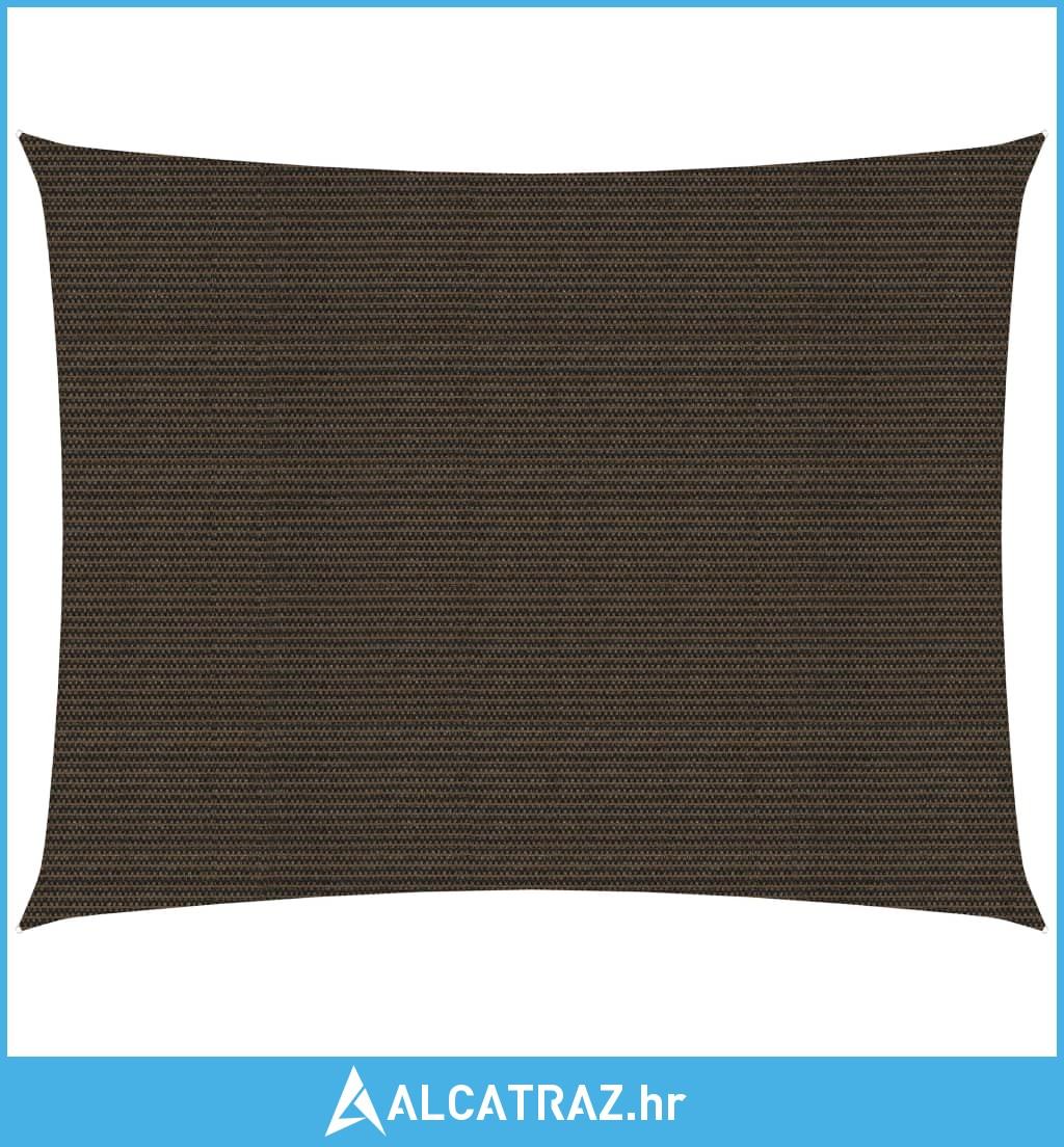 Jedro za zaštitu od sunca 160 g/m² smeđe 5 x 6 m HDPE - NOVO
