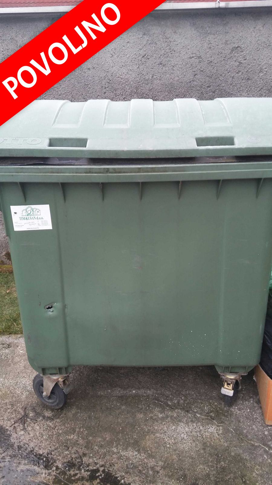 Kontejner za smeće PVC, Kontejner za otpad, Kontenjer za smeće 1100L