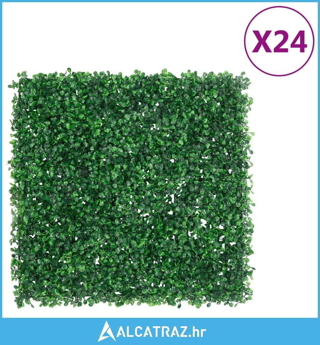 Ograda od umjetnog lišća 24 kom zelena 50 x 50 cm - NOVO