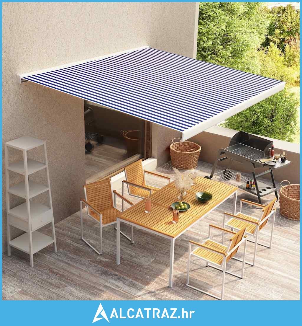 Platno za tendu plavo-bijelo 350 x 250 cm - NOVO