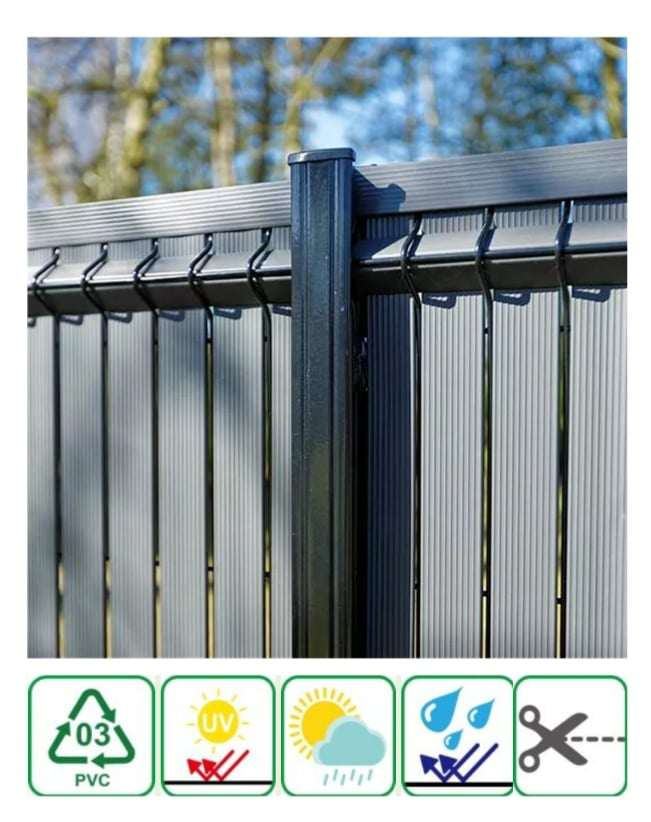 PVC letvice za ogradu (za 3D panele) – 123x205 cm – vertikalna ispuna