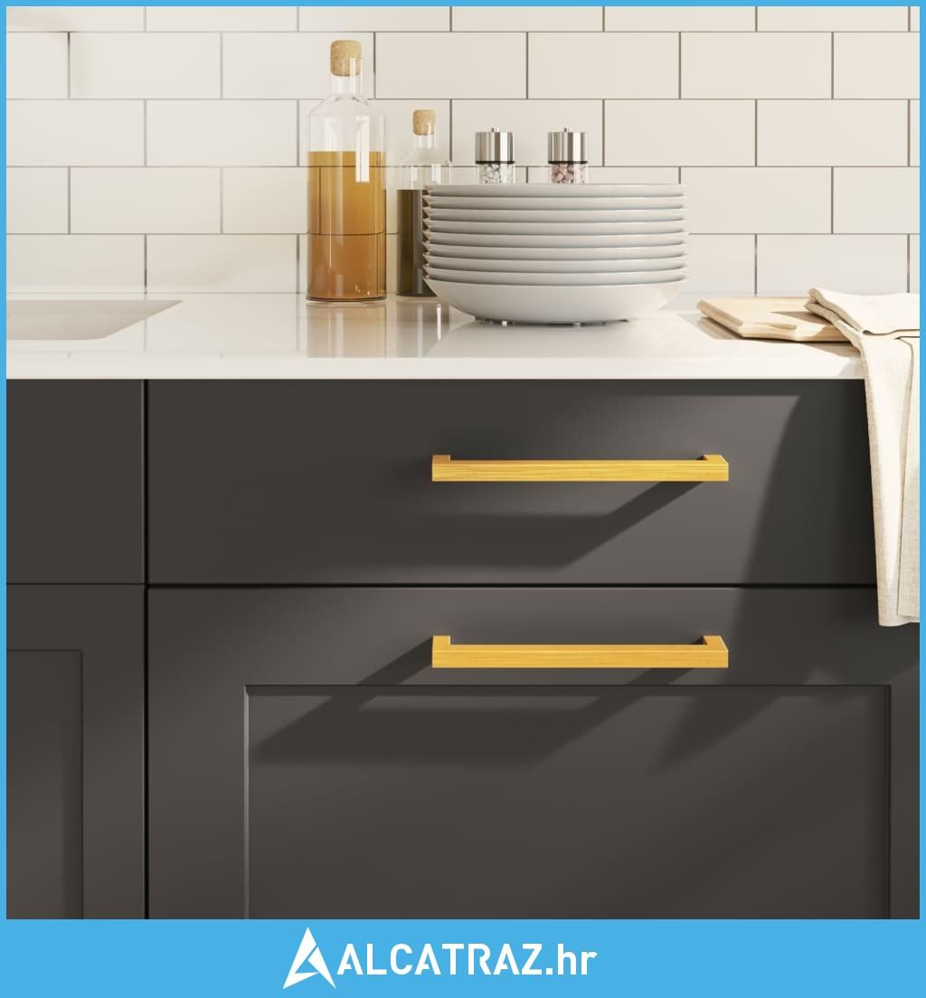 Ručke za ormarić 20 kom zlatne 192 mm od nehrđajućeg čelika - NOVO