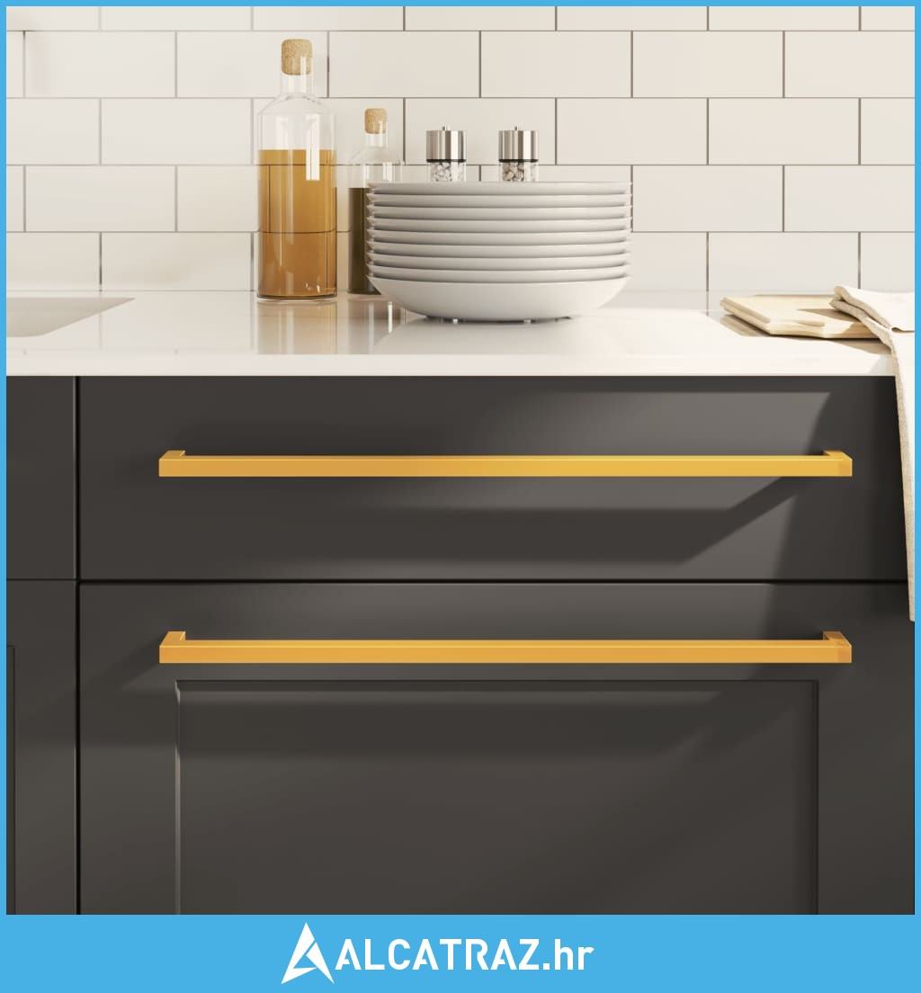 Ručke za ormarić 20 kom zlatne 480 mm od nehrđajućeg čelika - NOVO