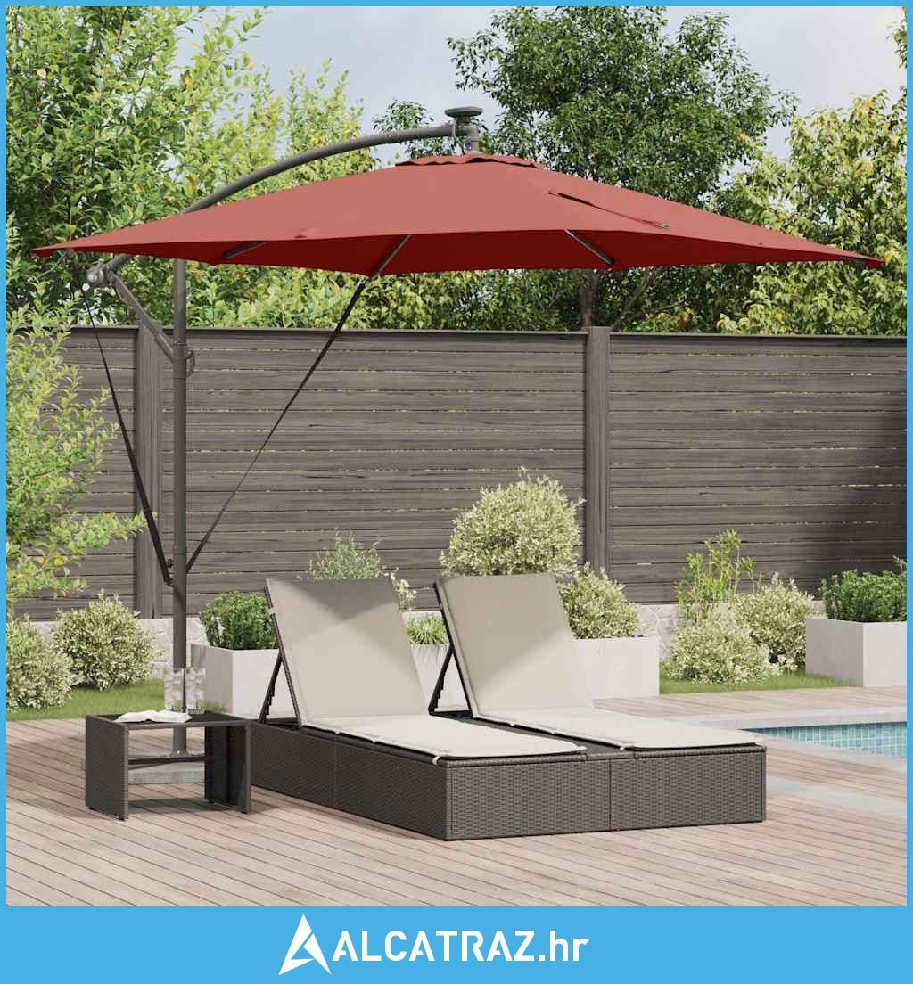 Samostojeći banana suncobran Terakota 249 x 249 x 250 cm - NOVO