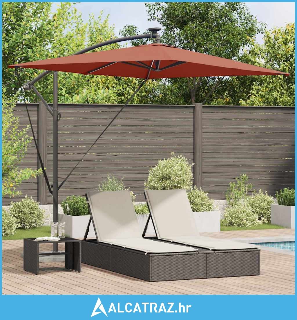 Samostojeći banana suncobran Terakota 294 x 200 x 254 cm - NOVO