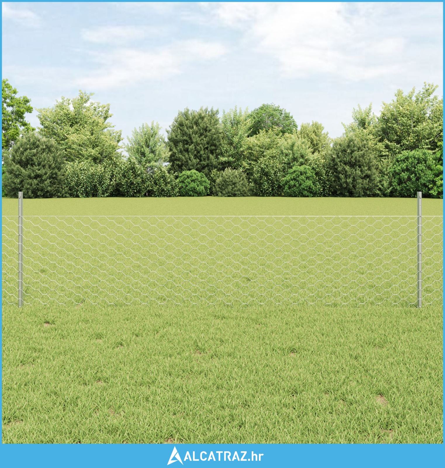 Set vrtne ograde Set od 2 Pocinčani čelik 25 x 0,5 m Izdržljivo - NOVO