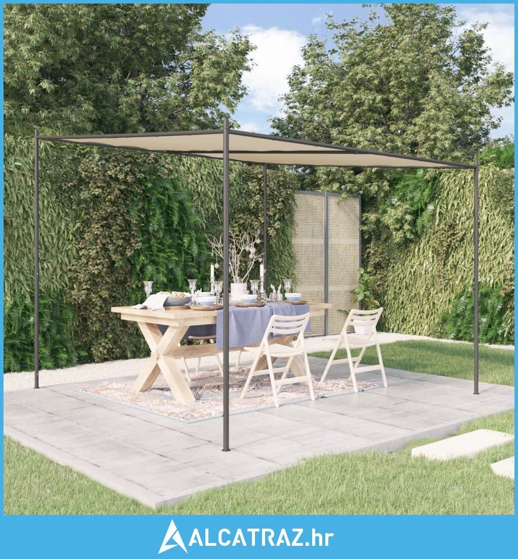Sjenica bež 3 x 3 m 180 g/m² od tkanine i čelika - NOVO