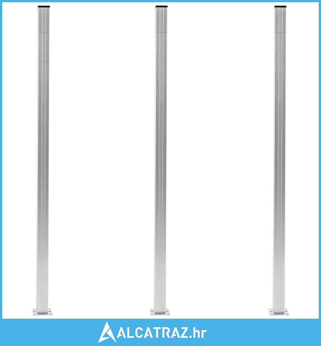 Stupovi za ogradu 3 kom aluminijski 185 cm - NOVO