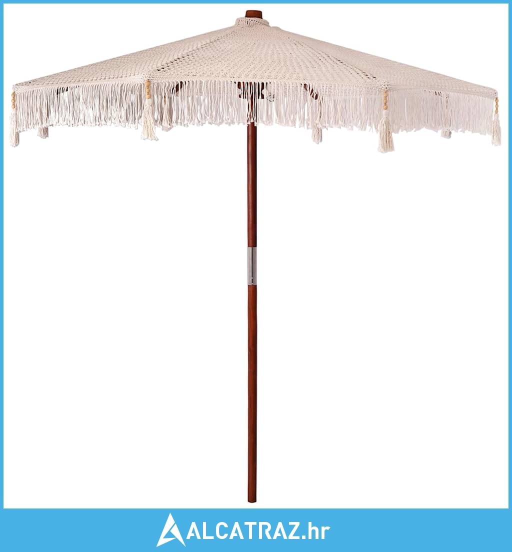 Suncobran Ostalo Krema x 250 cm Pamuk i čvrsto drvo - NOVO