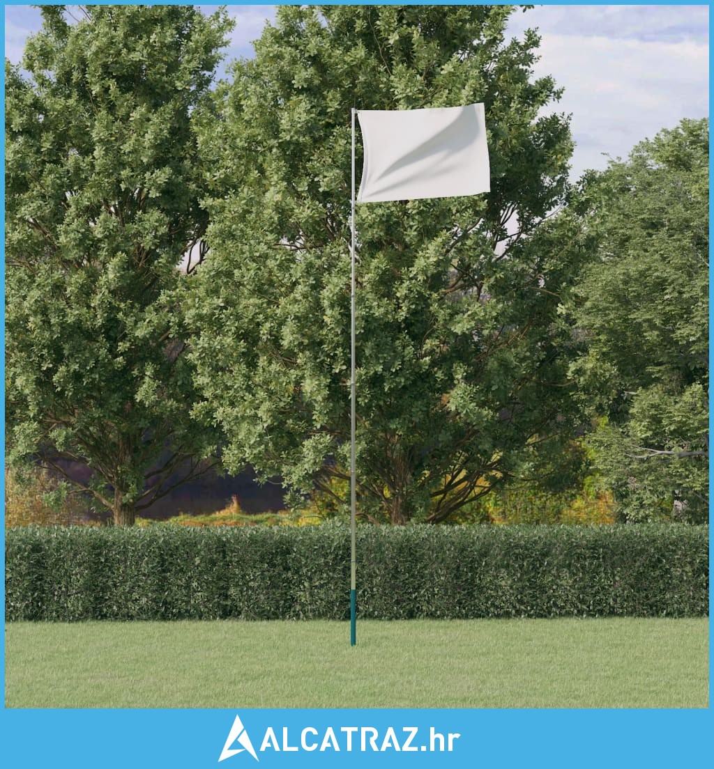 Teleskopski stup za zastavu srebrni 5,55 m aluminijski - NOVO