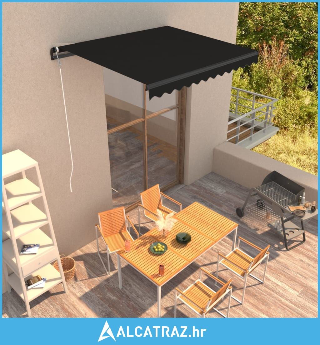 Tenda na ručno uvlačenje 300 x 250 cm antracit - NOVO