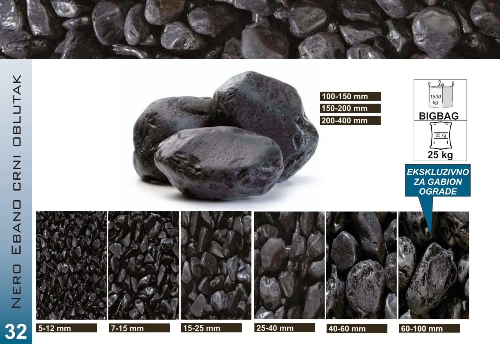 UKRASNI KAMEN OBLUTAK NERO EBANO