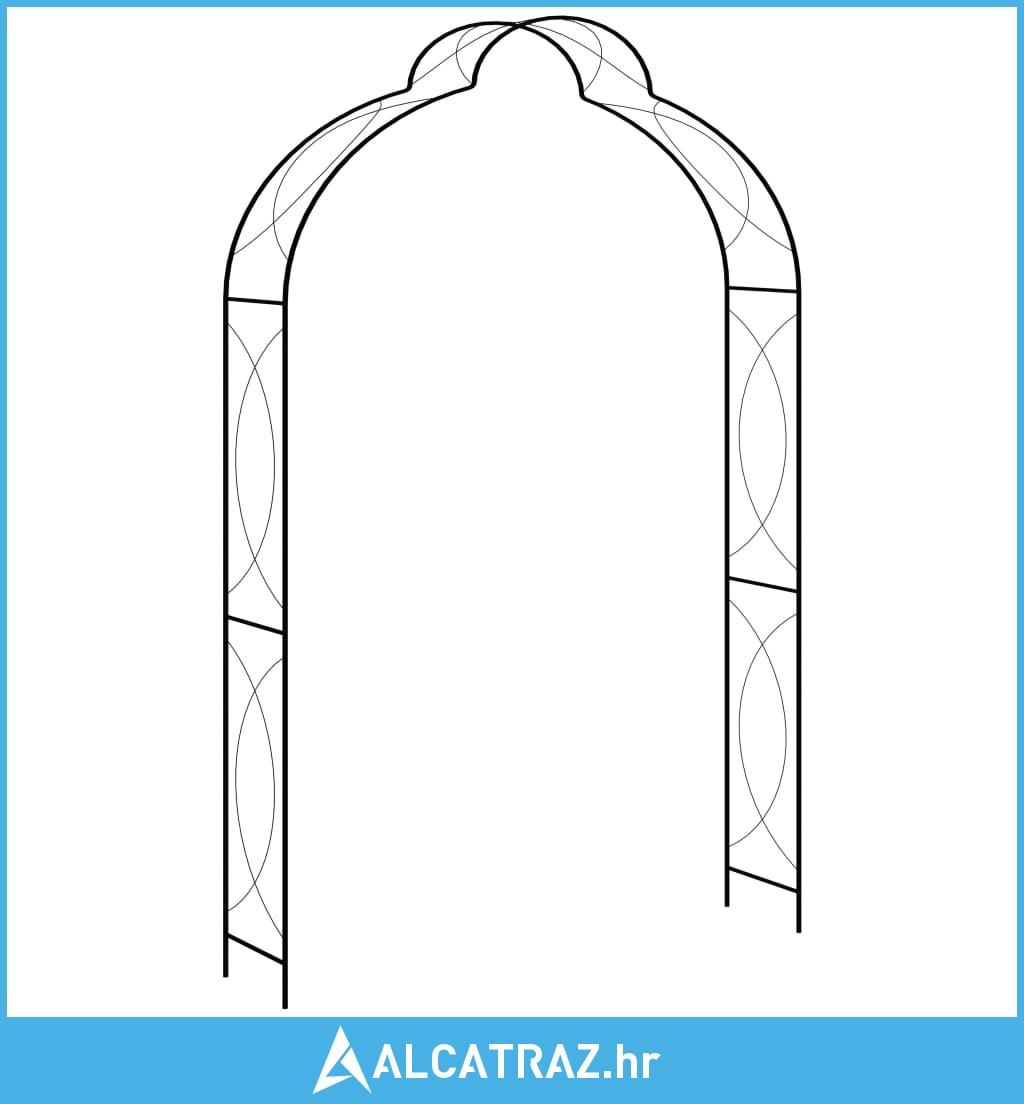 Vrtni luk crni 150 x 34 x 240 cm željezni - NOVO