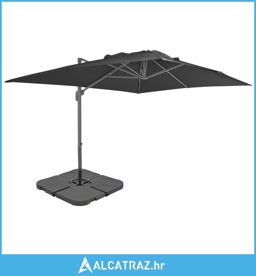 Vrtni suncobran s prijenosnom bazom antracit - NOVO
