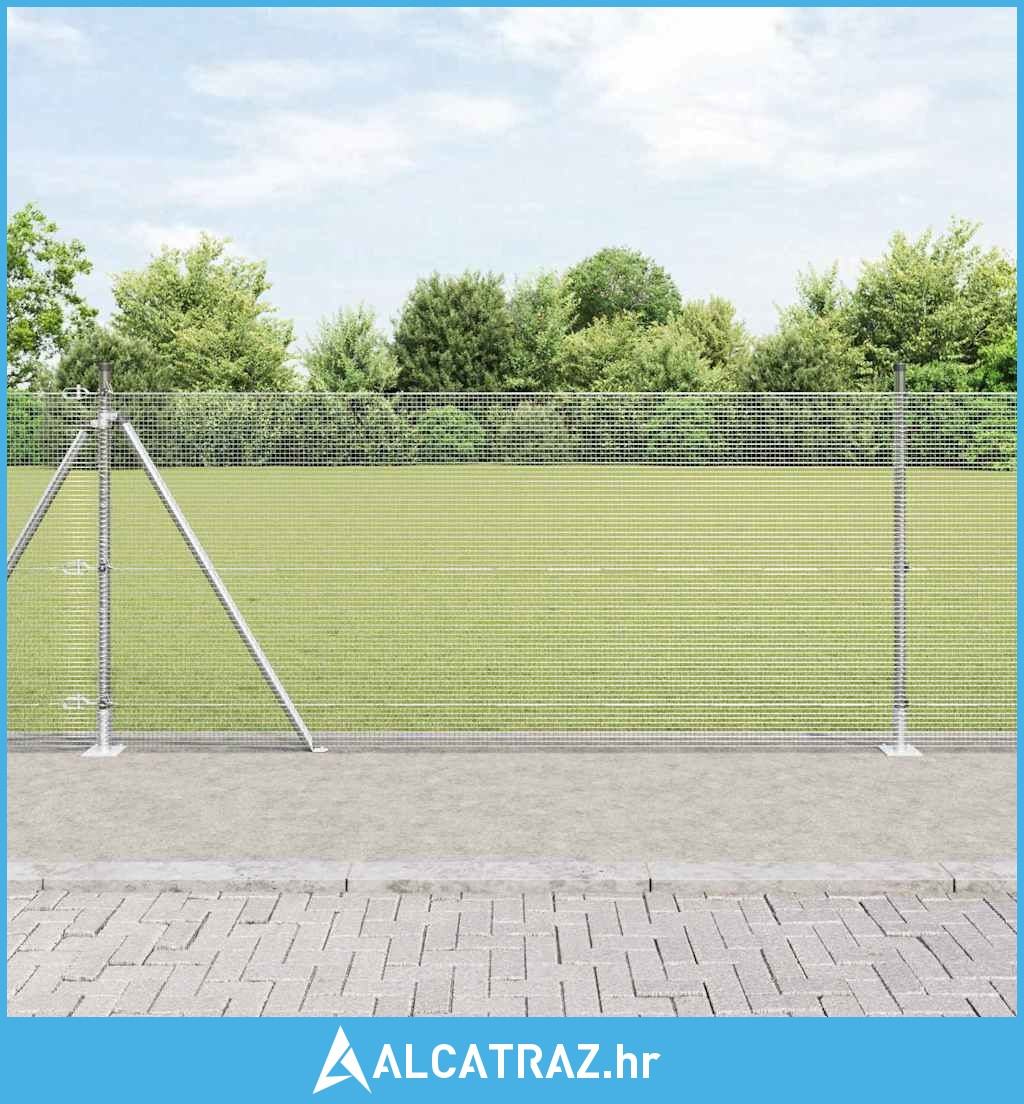 zavarena žičana ograda s 13 flanšastih stupova 0.8x50 m cinkani čelik