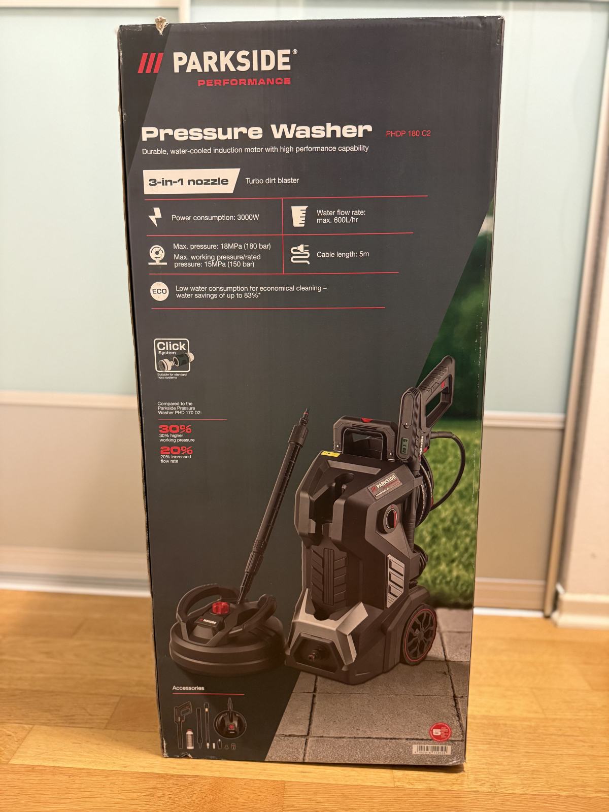 PARKSIDE PERFORMANCE visokotlačni čistač PHDP 180C2 600 l/h NOVO