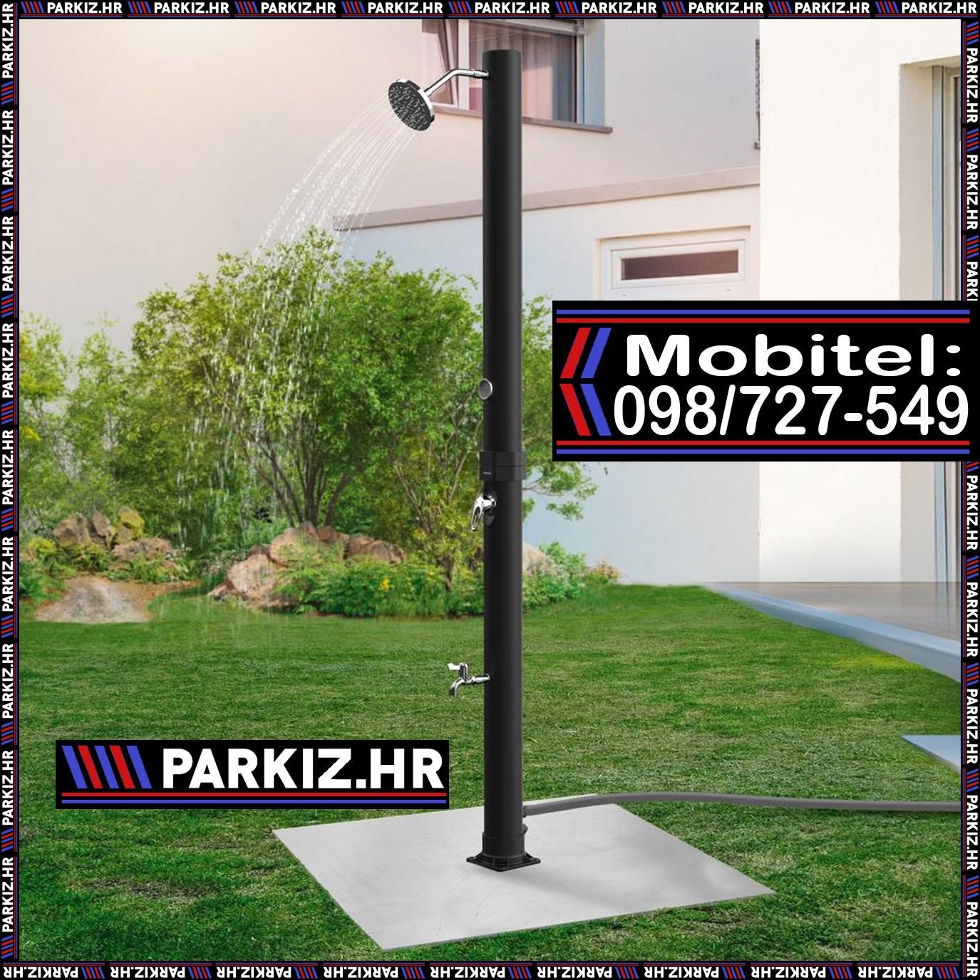 Parkside solarni tuš s integriranim spremnikom vode i termometrom NOVO