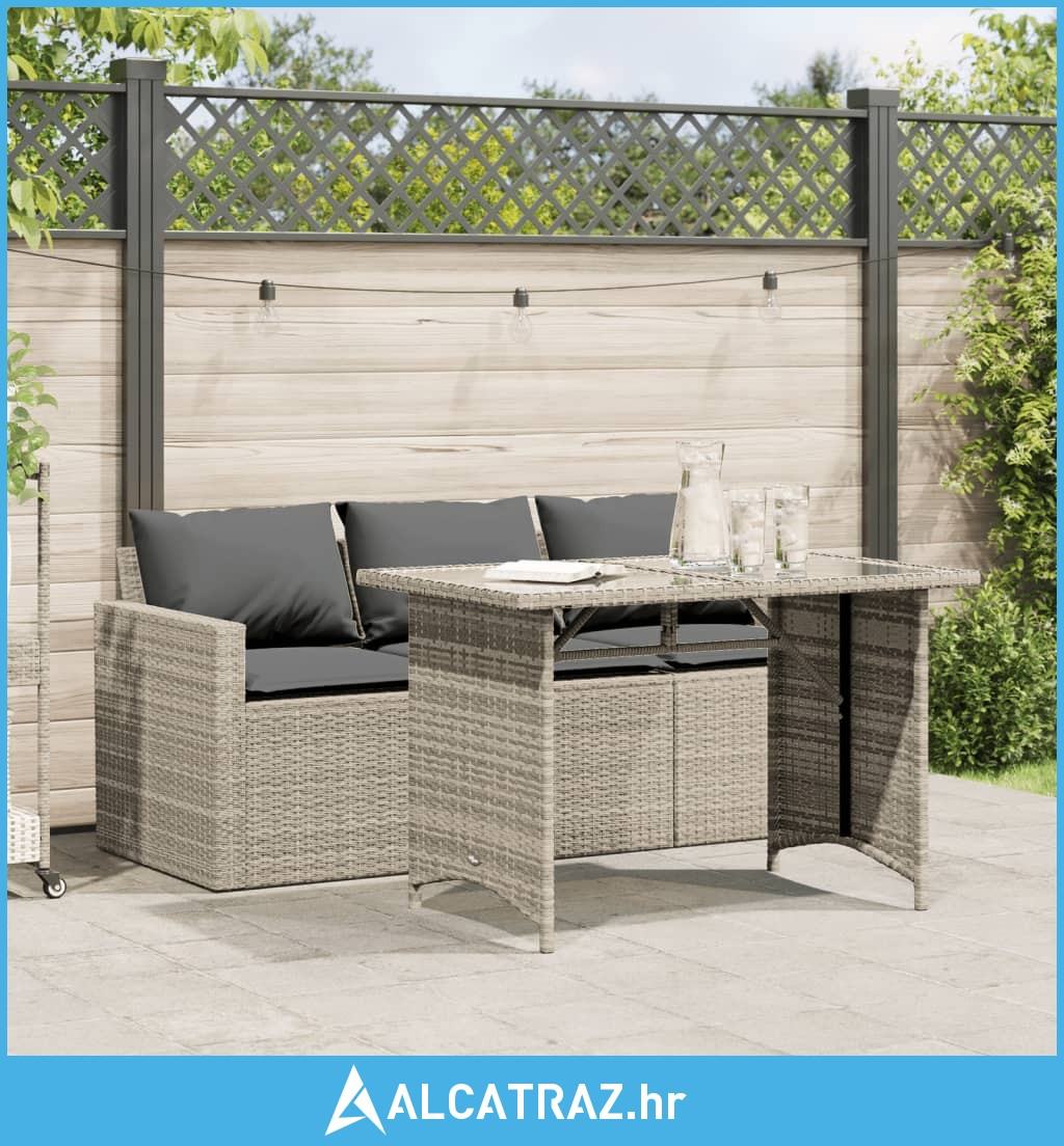 2-dijelni vrtni blagovaonski set s jastucima poliratan - NOVO