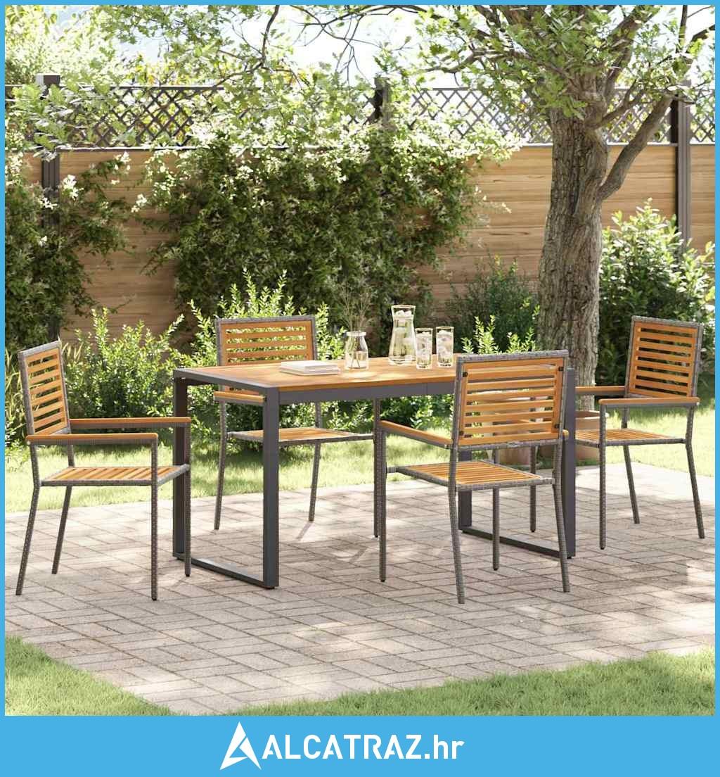 5-dijelni set za objedovanje u vrtu Siva Poliratna Akacija, Stacking v