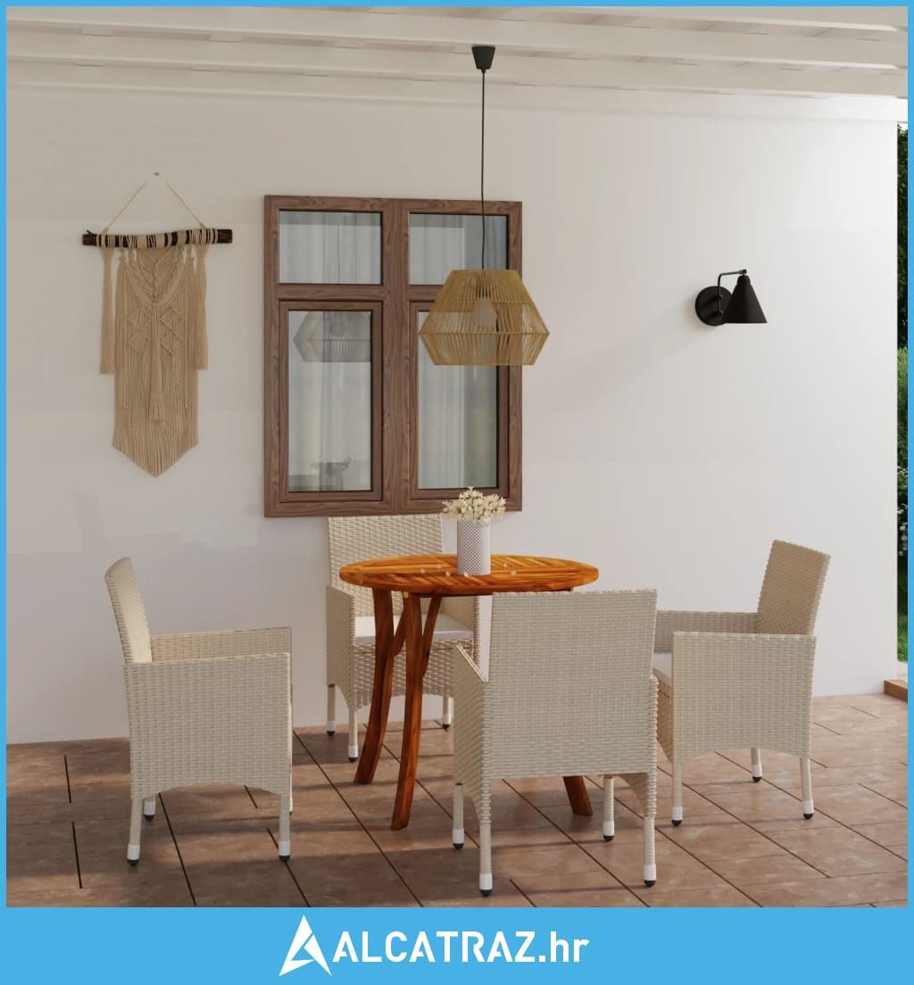 5-dijelni vrtni blagovaonski set bež - NOVO