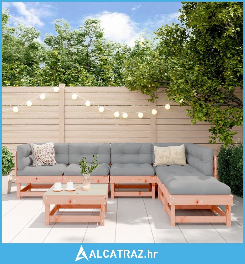 7-dijelna vrtna garnitura s jastucima masivno drvo duglazije - NOVO
