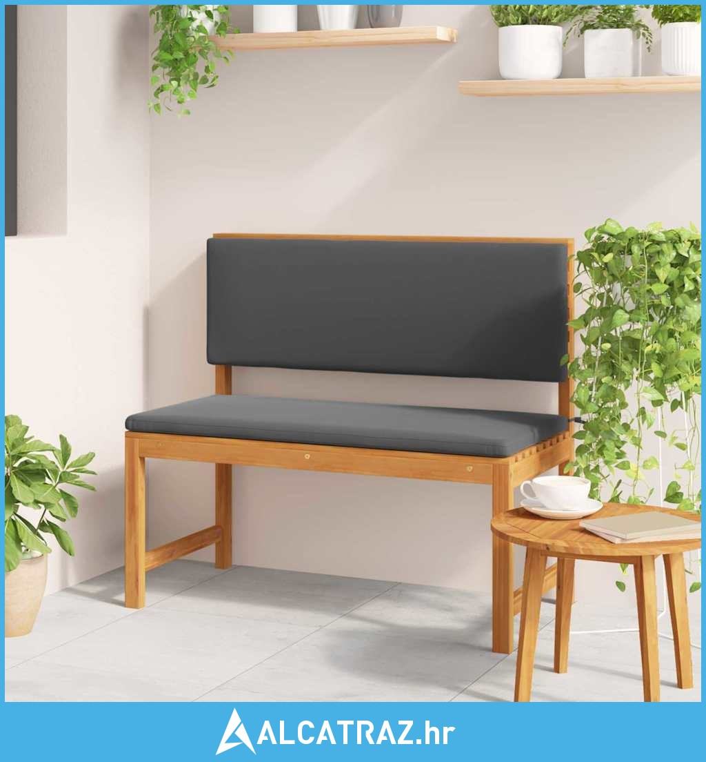 Klupa za vrt s jastučićima 100x50x91 cm od punog drva akacije - NOVO