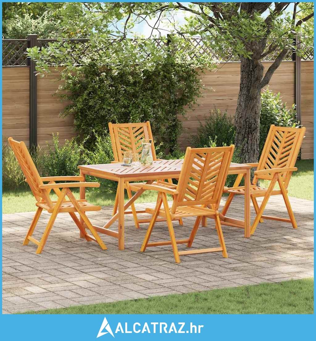Set za obedovanje od 5 dijelova od čvrstog drva akacije - NOVO
