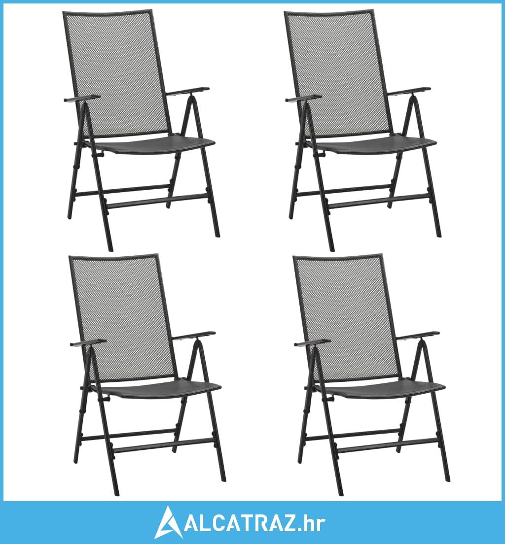Sklopive mrežaste stolice 4 kom cm čelične antracit - NOVO