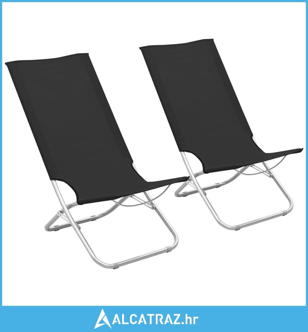 Sklopive stolice za plažu od tkanine 2 kom crne - NOVO