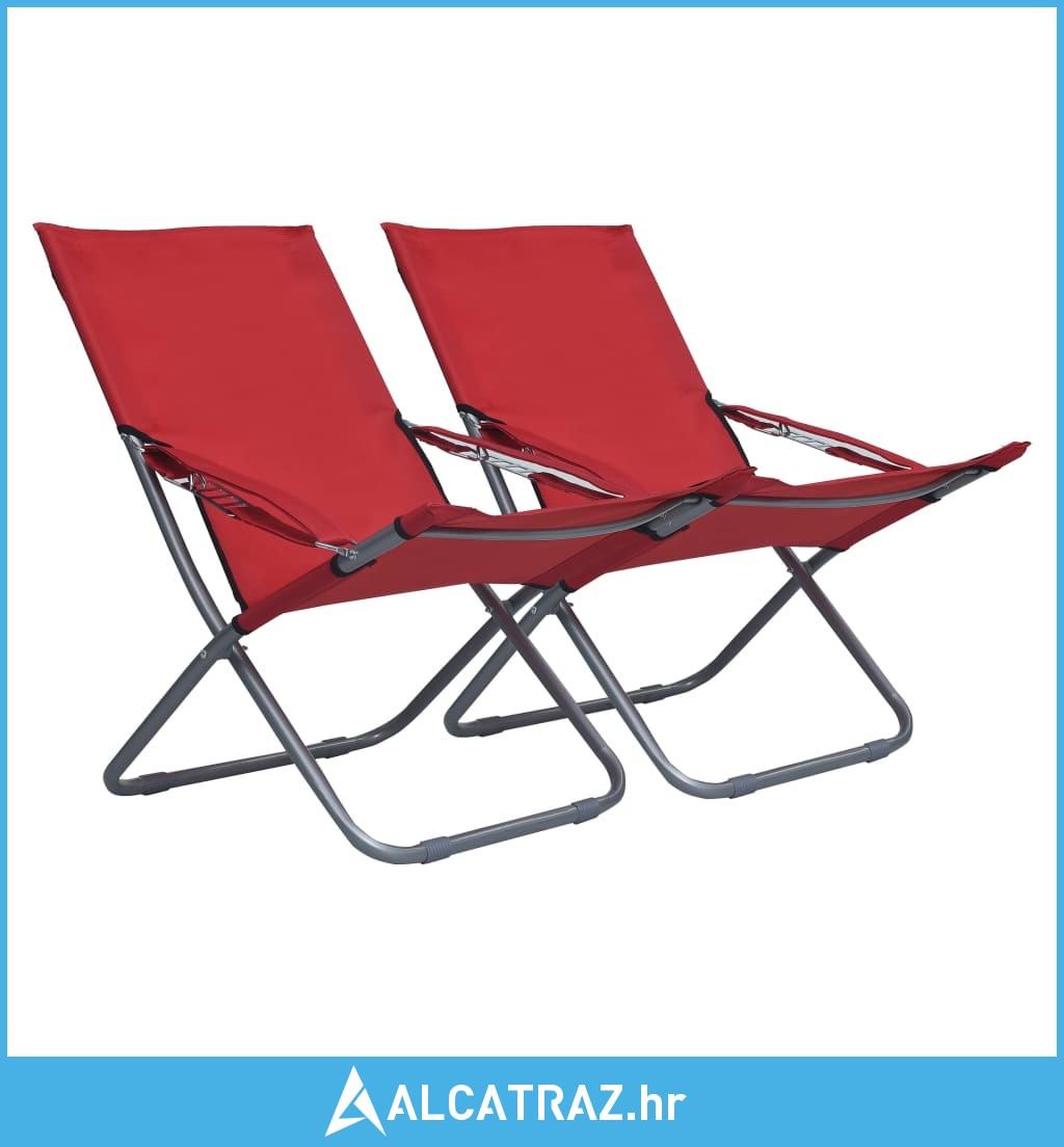 Sklopive stolice za plažu od tkanine 2 kom crvene - NOVO